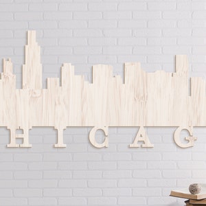 Chicago IL Wall Sign, City Skyline Wall Decor, Chicago Wall Art ...
