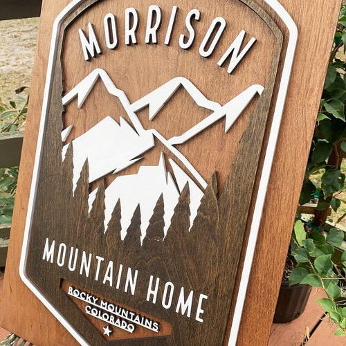 Mountain Home Sign Mountain Gift Rustic Home Decor Mountain - Etsy