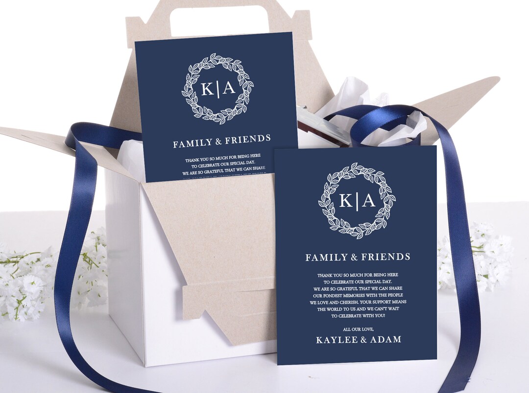 Wedding Welcome Notes, Monogram Wedding Box Welcome Letters, Welcome to ...