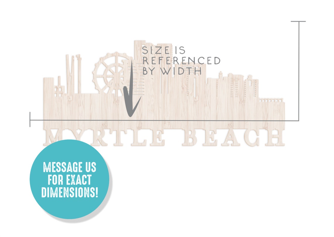 Myrtle Beach Sign Myrtle Beach Skyline Myrtle Beach Wall - Etsy