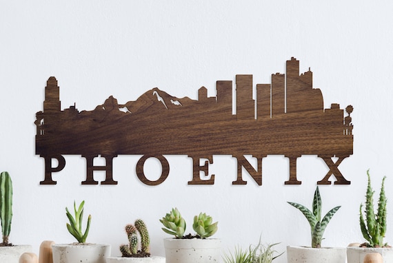 Phoenix Skyline Sign Phoenix AZ Skyline Cutout Wooden | Etsy