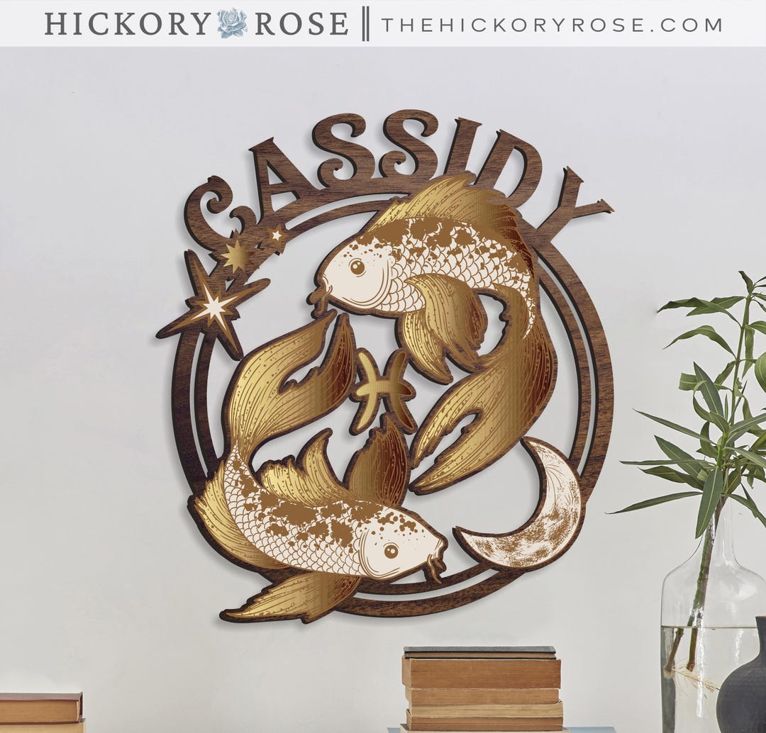Pisces Name Sign | Wooden Name Cutout, Zodiac Themed Art, Personalized ...