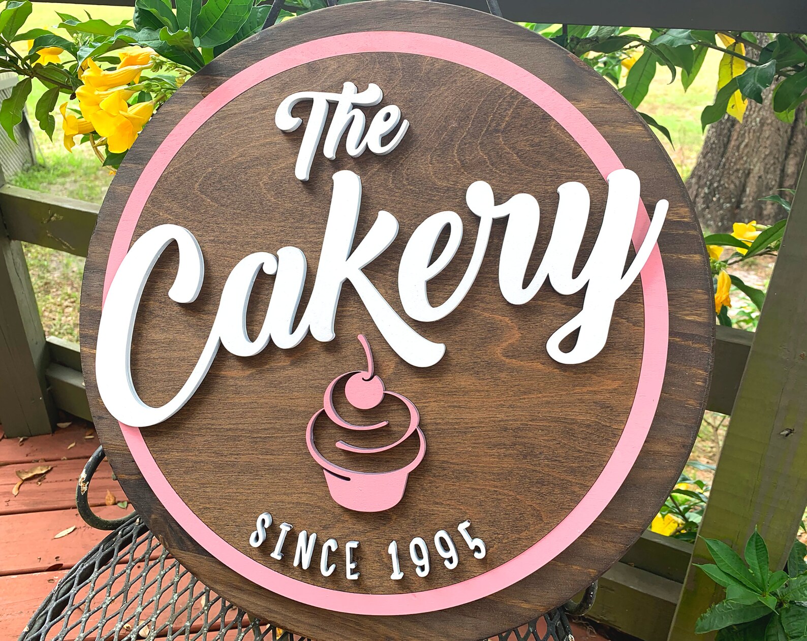 Custom Bakery Logo Sign, Cake Shop Store Sign, Wooden 3D Business Sign ...
