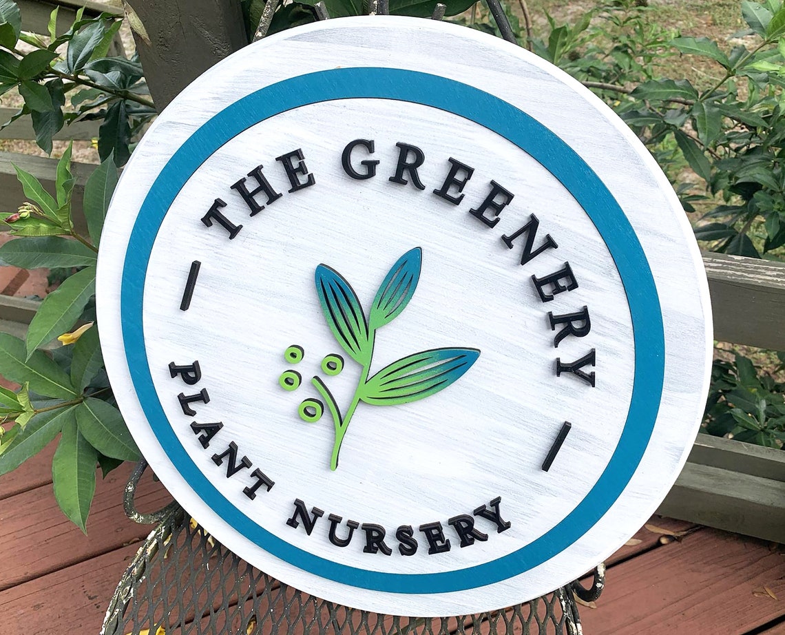 Plant Logo Sign Custom Nursery Sign Plant Shop Sign Custom | Etsy