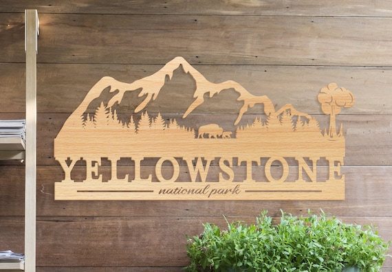 Yellowstone Wall Sign National Park Sign Yellowstone | Etsy