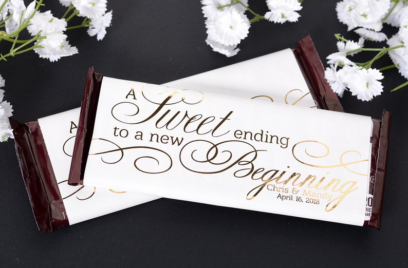 Wedding Candy Wrappers Metallic Foil Chocolate Bar WRAPPERS - Etsy