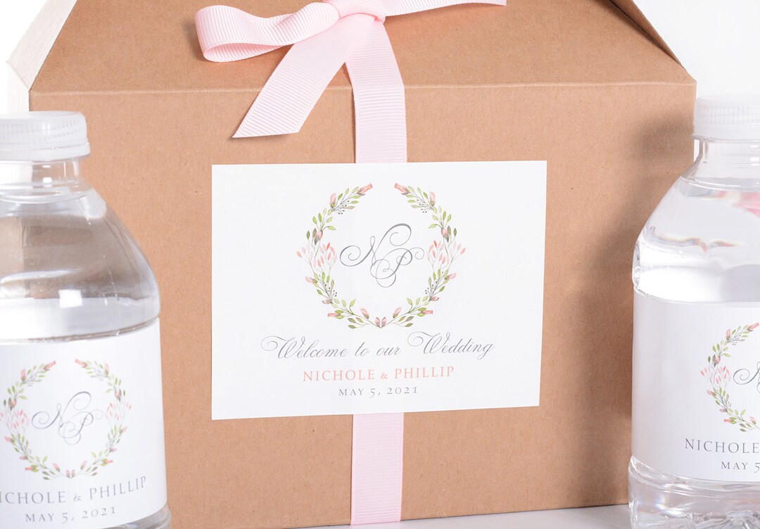 Floral Wedding Stickers - Wedding Welcome Bag Stickers - Wedding Box ...