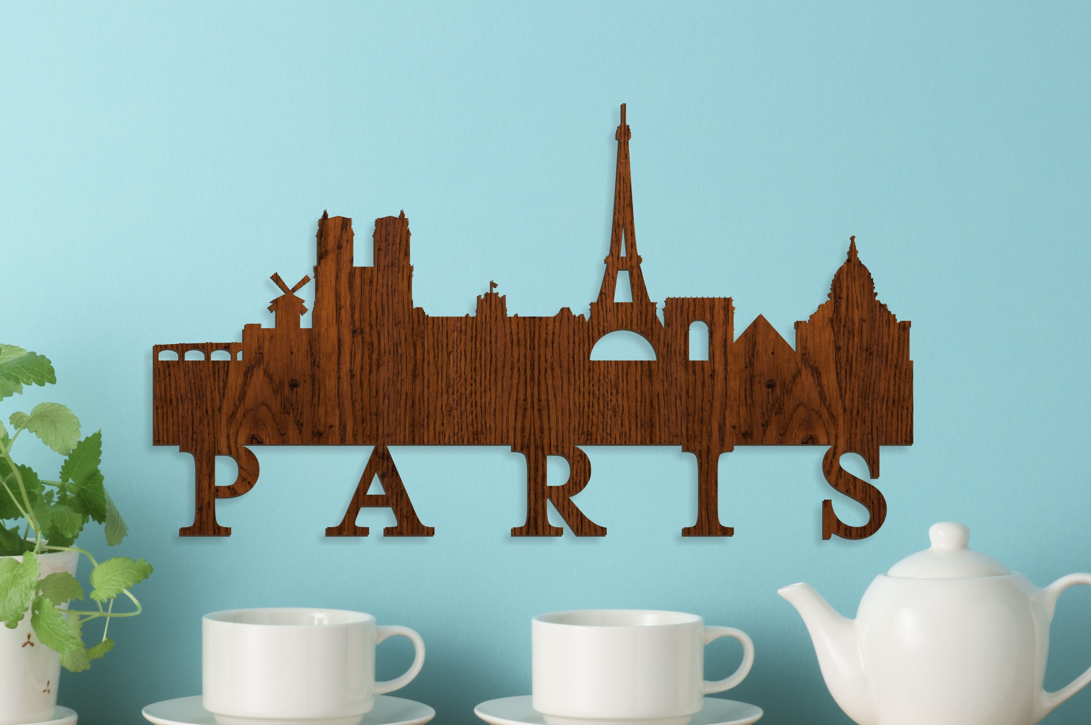 Paris Skyline Sign Paris Skyline Cutout Wooden Skyline Art | Etsy