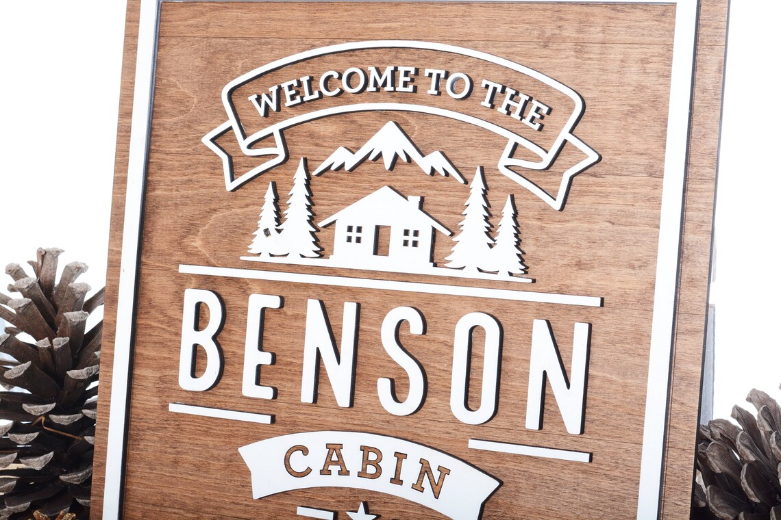 Custom Cabin House Sign Rustic Wall Sign Cabin Home Decor | Etsy