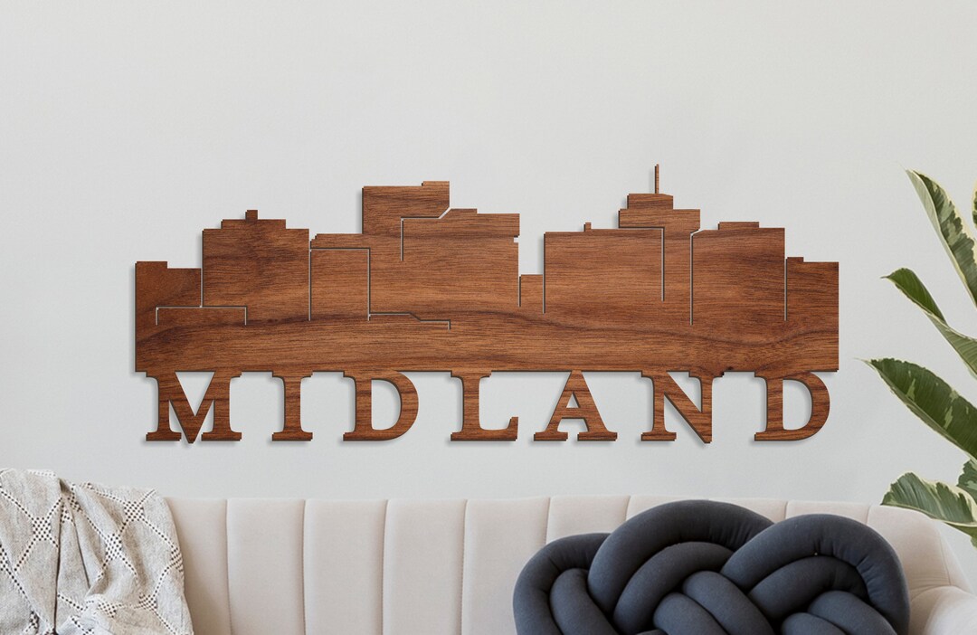 Midland TX Skyline, Midland TX Cutout, Texas Sign Wall Decor, Texas ...