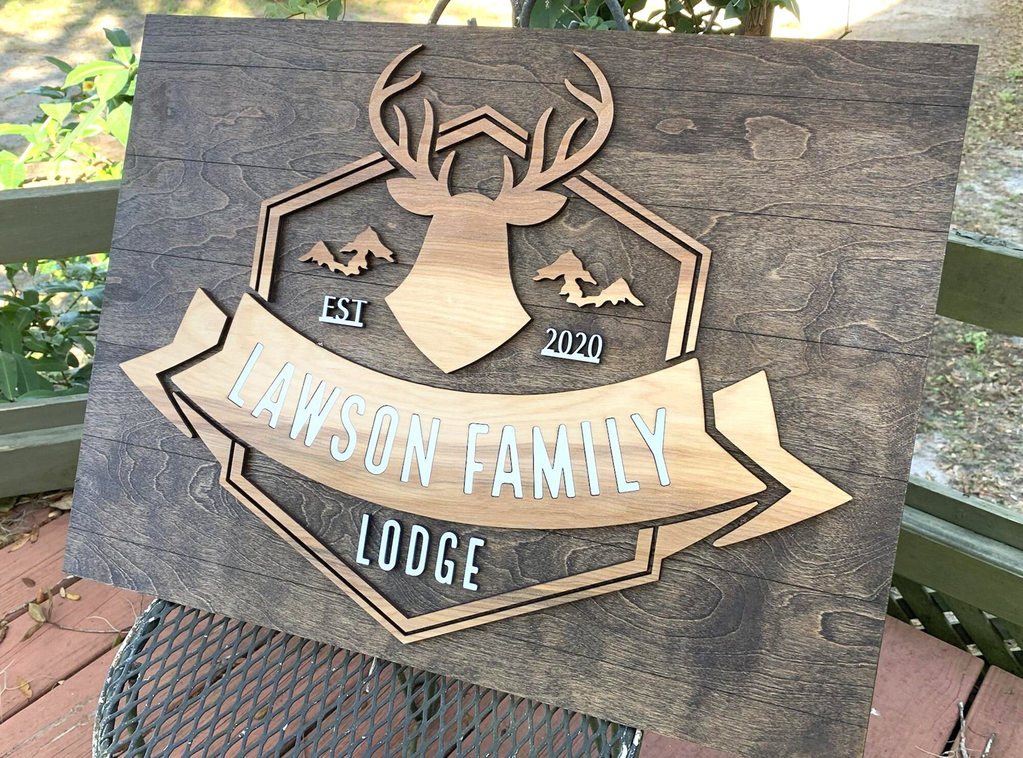 Customized Lodge Sign Mountain Home Sign Custom Family | Etsy