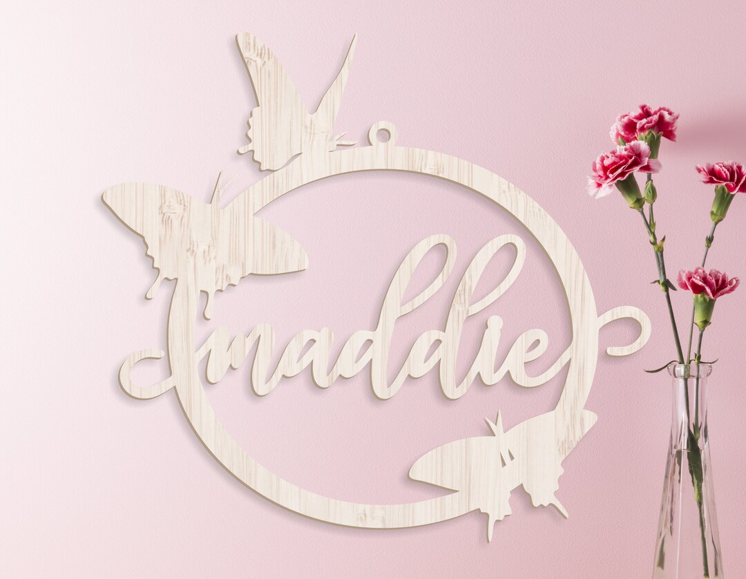 Butterfly Name Sign, Custom Butterfly Gift, Butterfly Wall Art ...