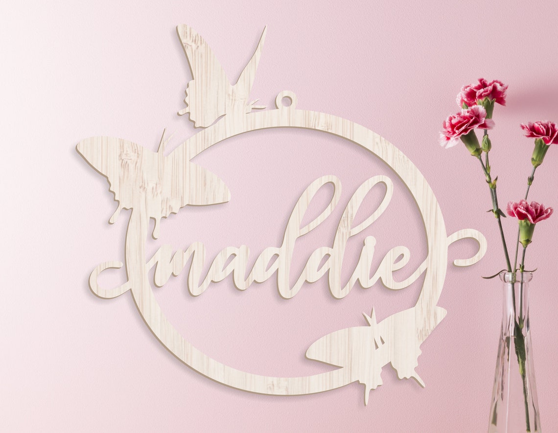 Butterfly Name Sign Custom Butterfly Gift Butterfly Wall - Etsy