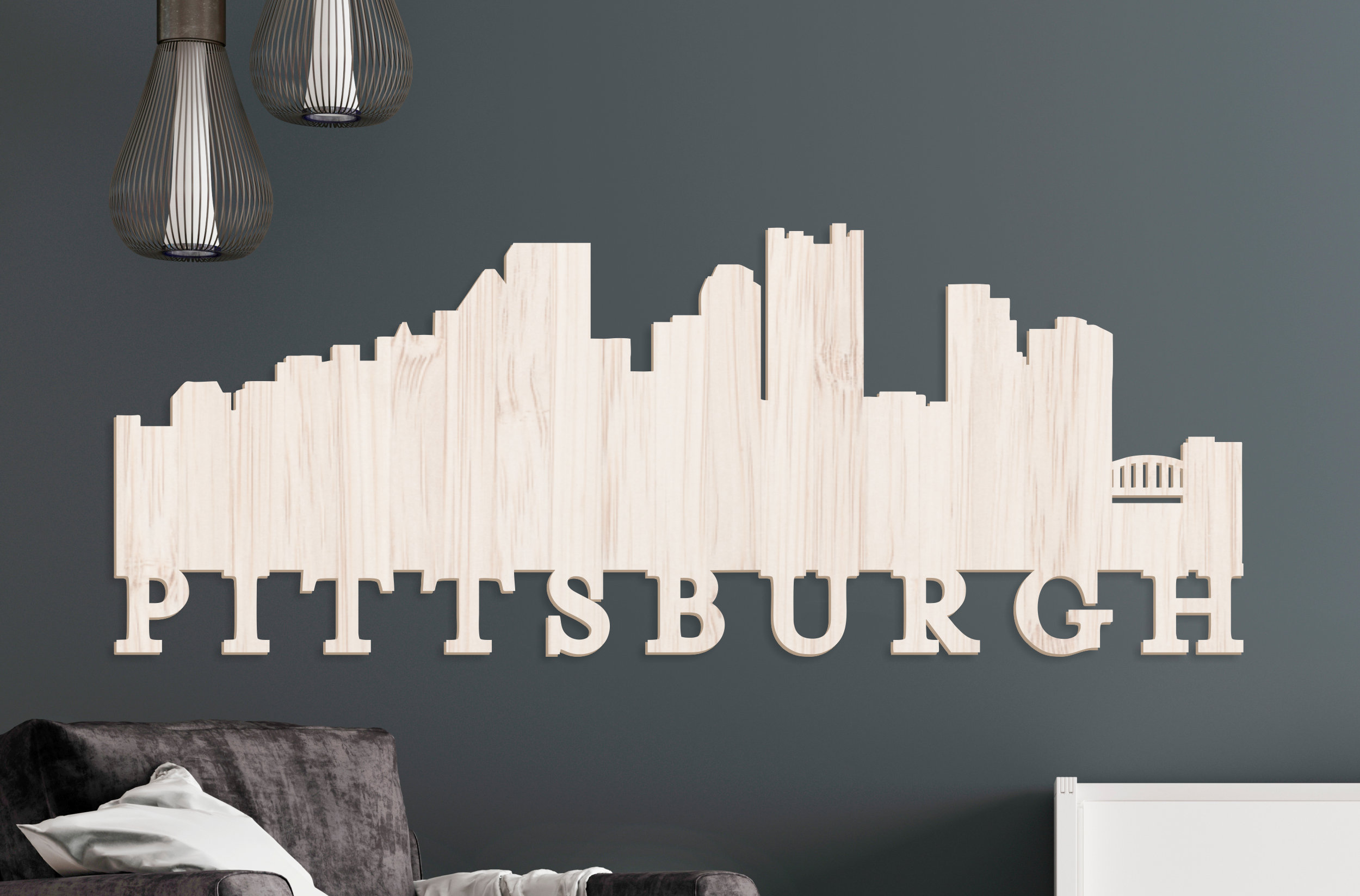 Pittsburgh Wall Sign City Skyline Wall Decor Pittsburgh Wall | Etsy
