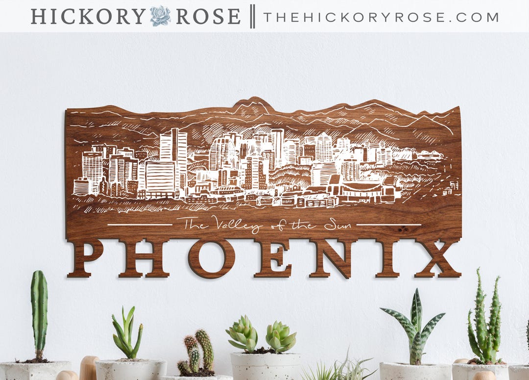 Wooden Skyline Cutout, Phoenix Skyline, Phoenix Skyline Wall Decor ...
