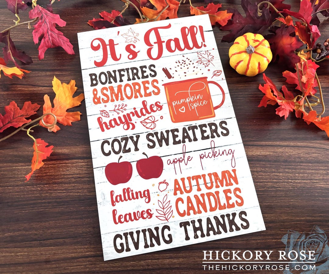 Fall Decor Sign, Rustic Autumn Wall Sign, Thanksgiving Home Sign ...