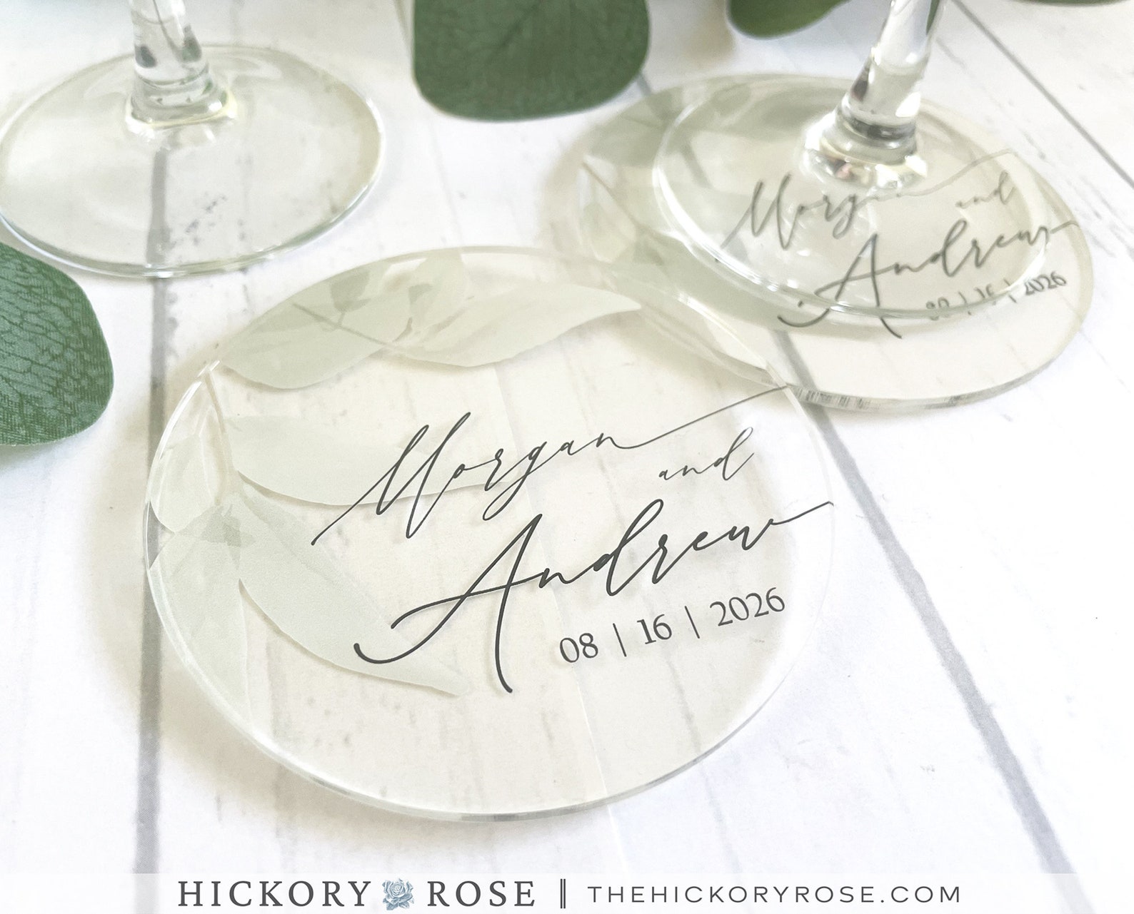 Custom Wedding Coasters, Minimalist Wedding Decor, Clear Acrylic ...