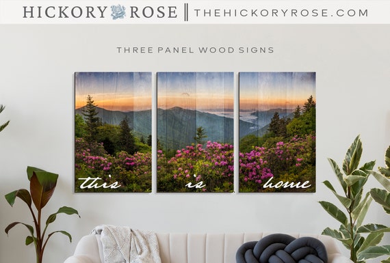 Blue Ridge Mountains Art | 3 Panel 3D Wood Signs | UV Printed Signs ...