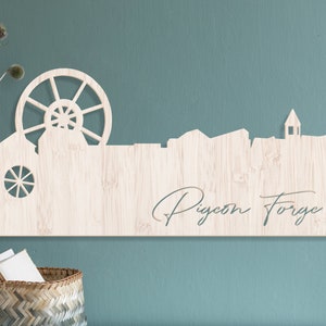Pigeon Forge Wall Sign, City Skyline Decor, Tennessee Wall Art, City ...