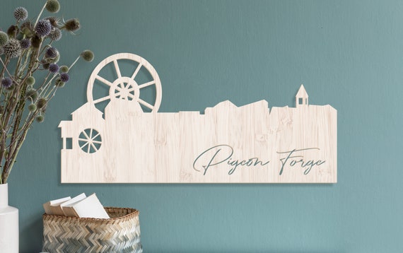 Pigeon Forge Wall Sign, City Skyline Decor, Tennessee Wall Art, City ...