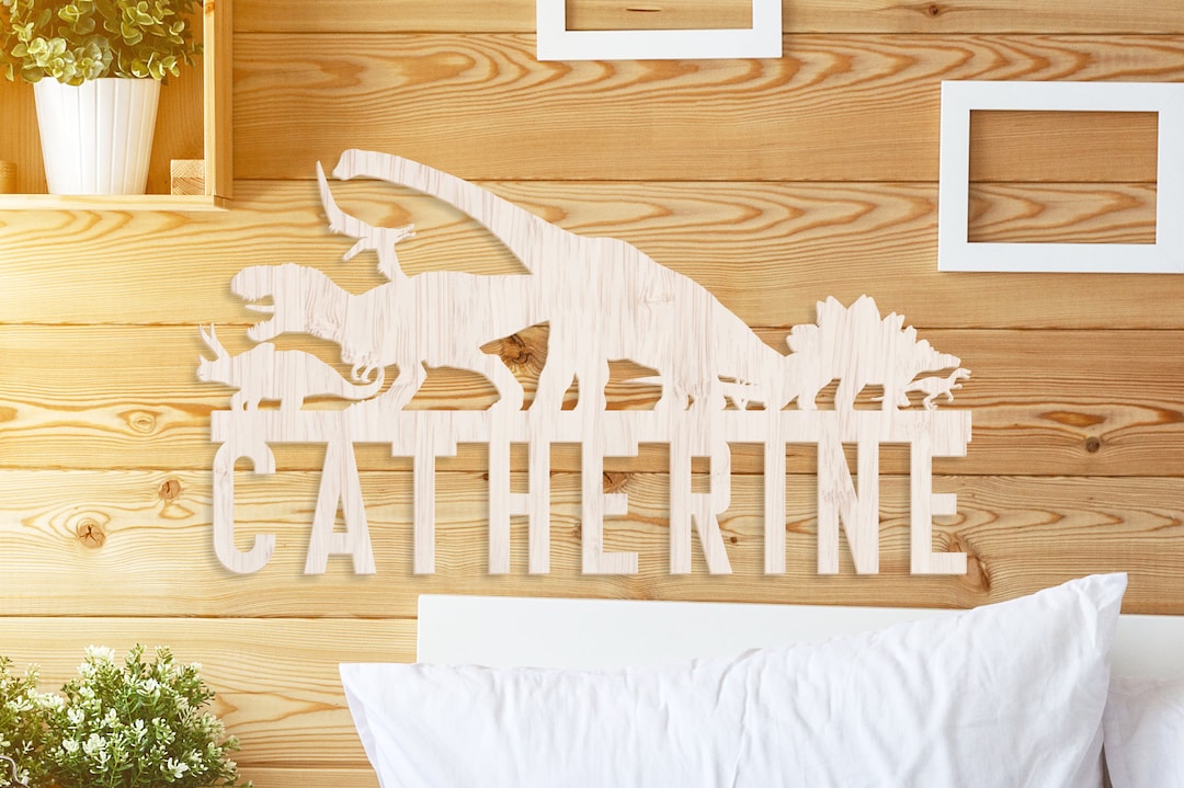 Dinosaur Wall Sign, Customized Dinosaur Sign, Dinosaur Name Sign ...