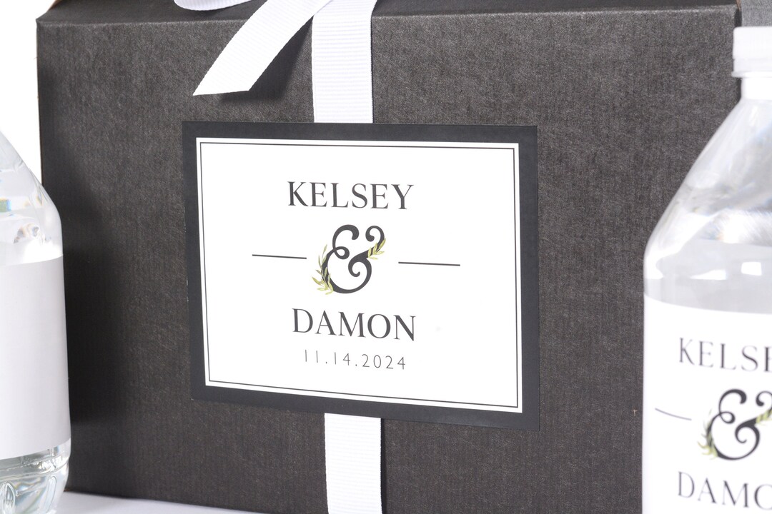 Greenery Wedding Stickers - Wedding Welcome Bag Stickers - Wedding Box ...