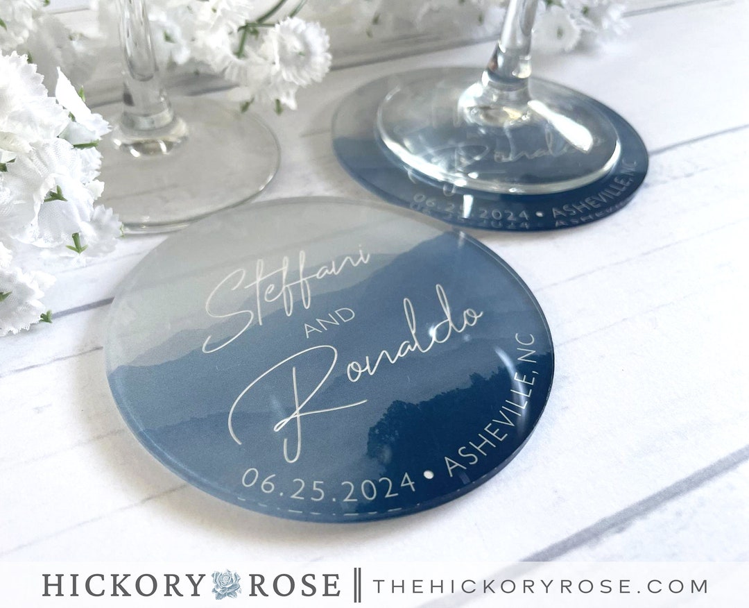 Mountain Wedding Coasters, Mountain Wedding Decor, Clear Acrylic ...