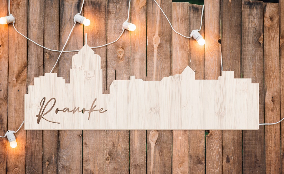 Roanoke Wall Sign, City Skyline Wall Decor, Virginia Wall Art, Roanoke ...