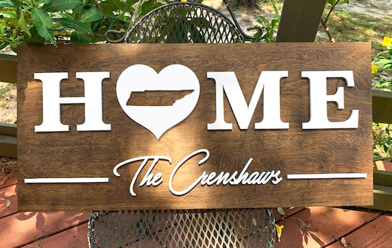 Tennessee Home Decor Tennessee Home Wall Sign TN Welcome | Etsy