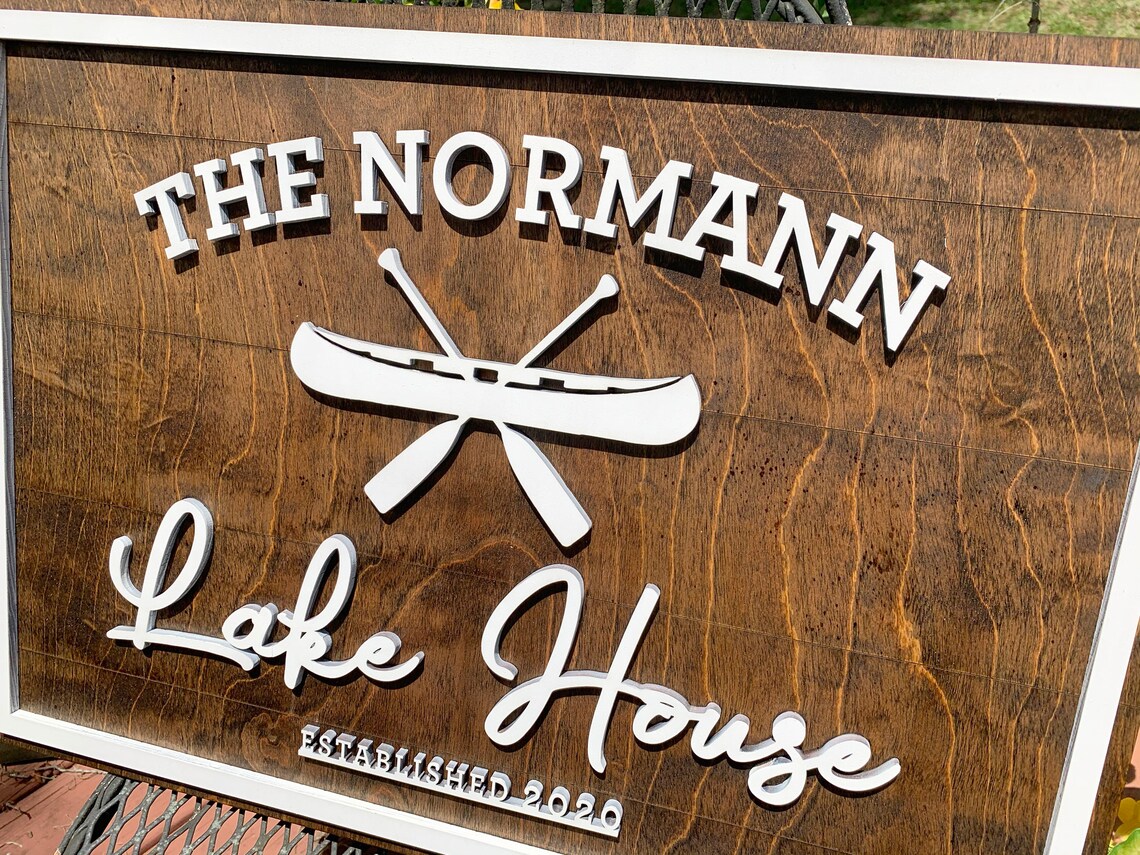 Family Lake House Sign Lake House Decor Customized Lake - Etsy
