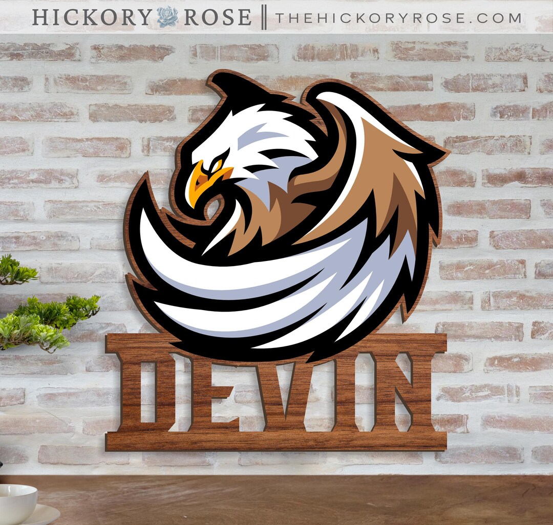 Eagle Themed Wall Art | Wooden Name Cutout, Eagle Name Sign ...