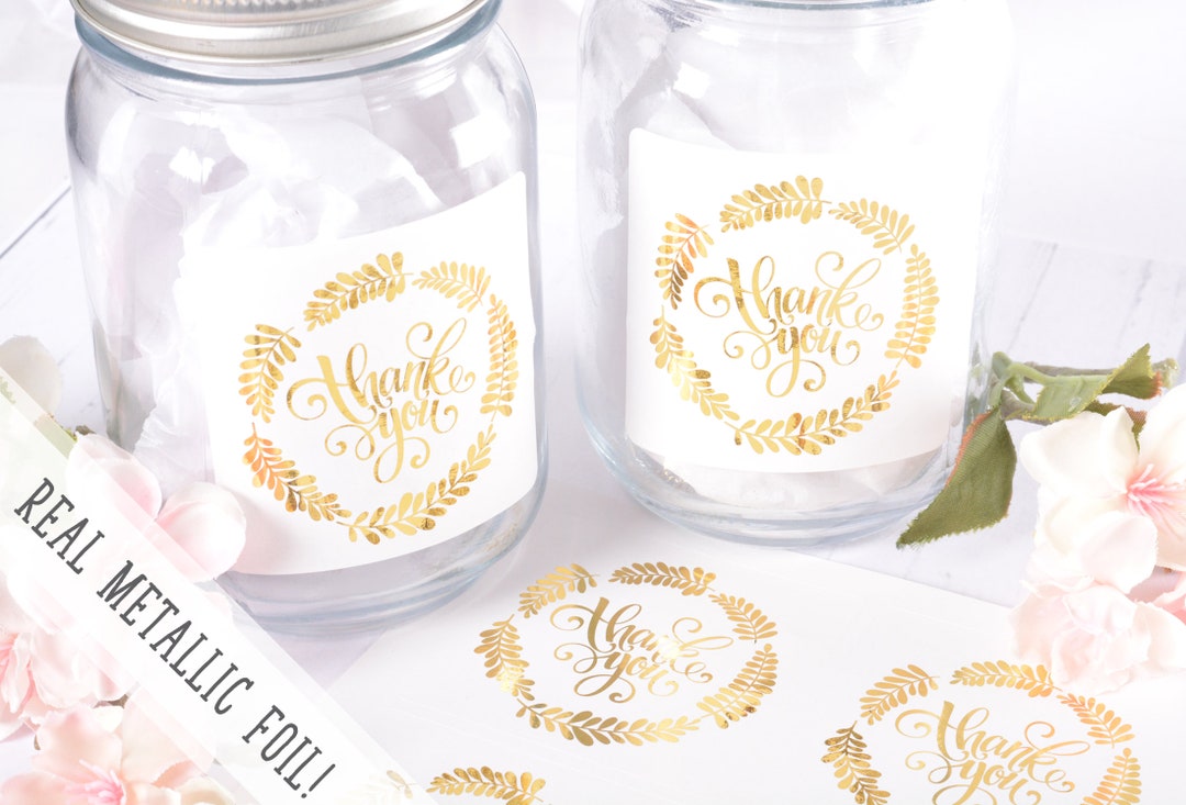 Gold Foil Wedding Stickers, Metallic Sticker Labels, Square Shape ...