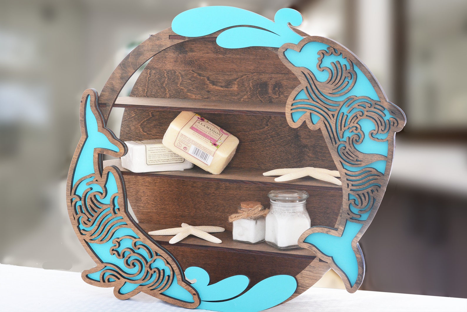 Wooden Dolphin Shelf Dolphin Themed Gifts Dolphin Decor - Etsy