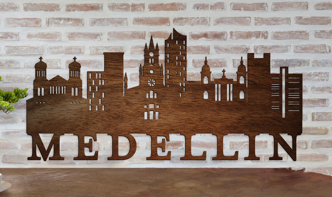 Medellin Colombia Skyline, Medellin Skyline Art, Colombia Wall Decor ...
