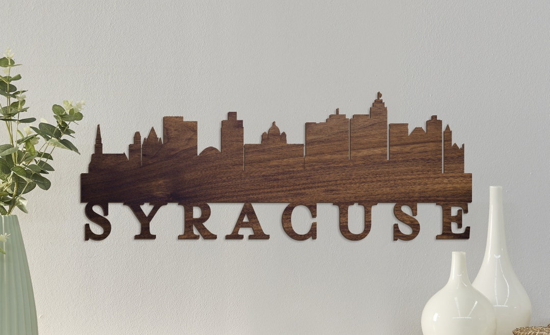 Syracuse Wall Sign, City Skyline Decor, New York Wall Art, City Skyline ...