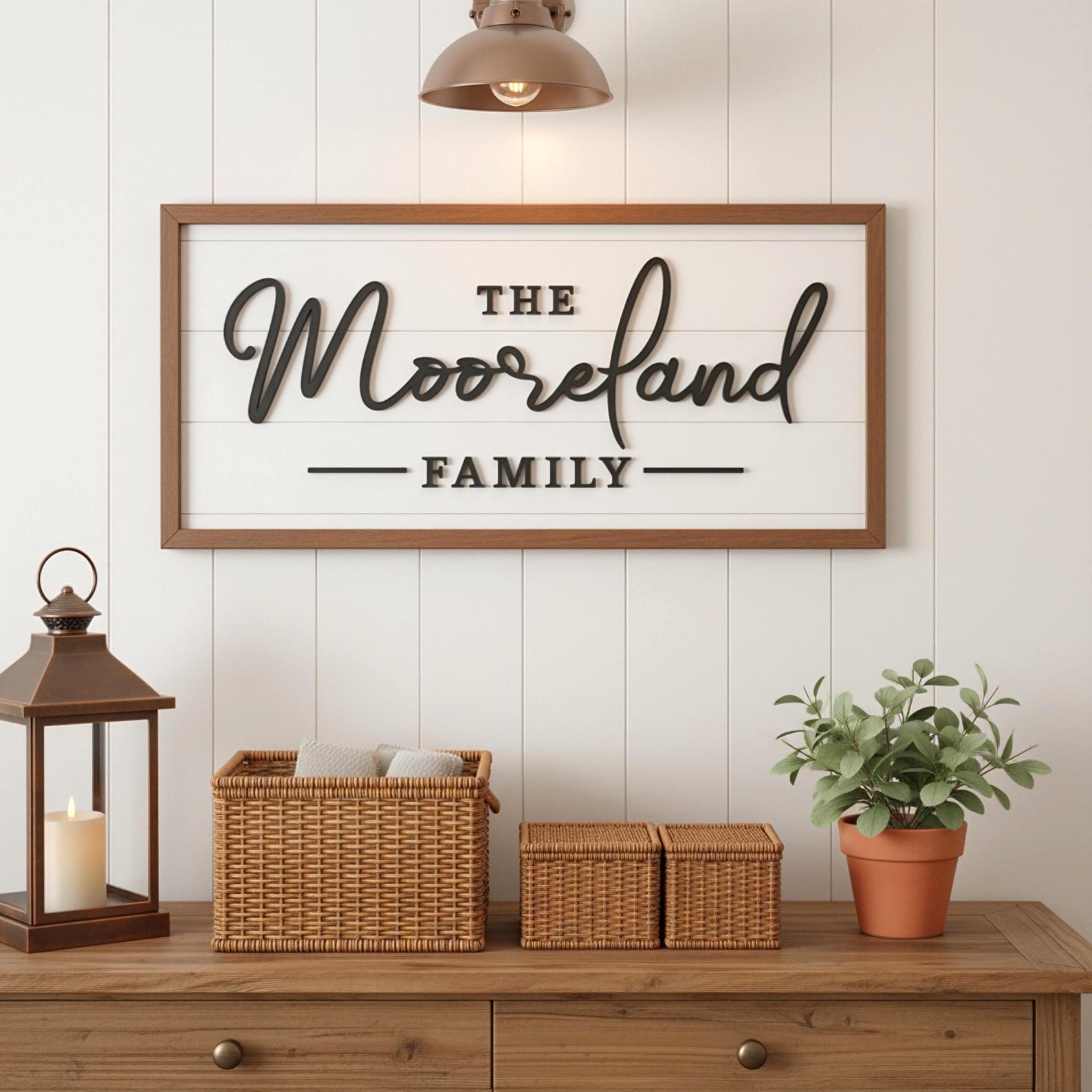 Family Name Welcome Sign, Custom Last Name Gifts, Minimalist Farmhouse ...