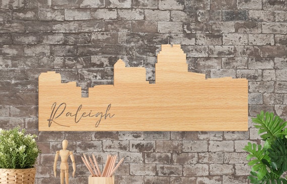 Raleigh Wall Sign, City Skyline Wall Decor, Raleigh Wall Art, Skyline ...