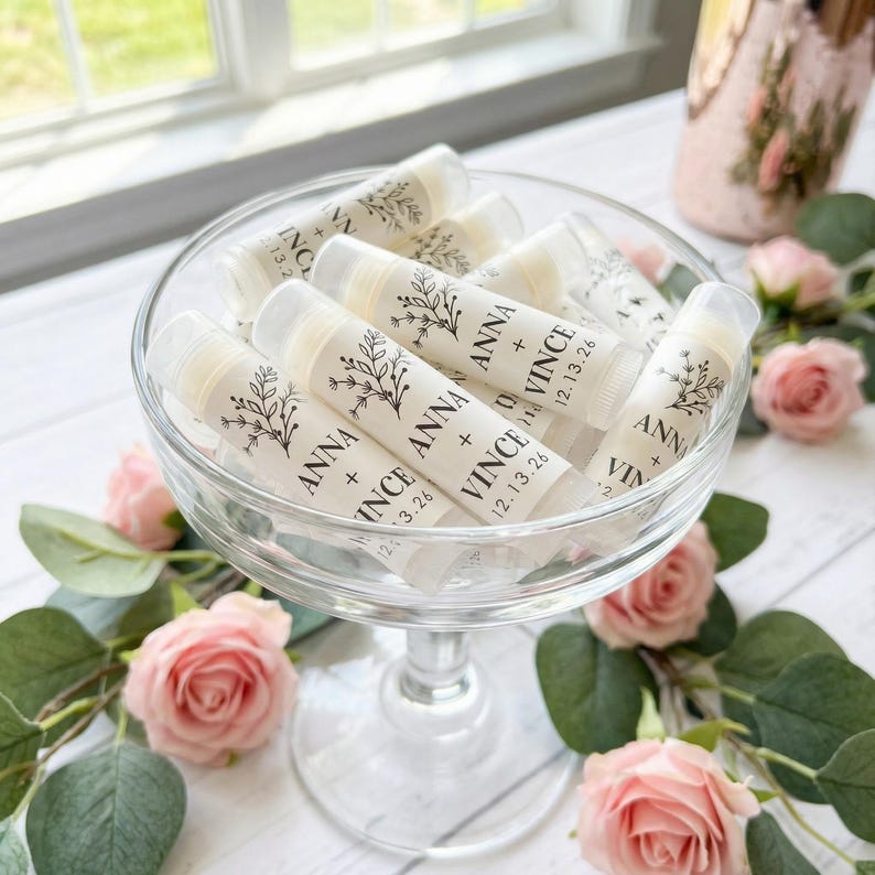 Custom Wedding Chapstick Labels, Wedding Lip Balm Wrappers ...