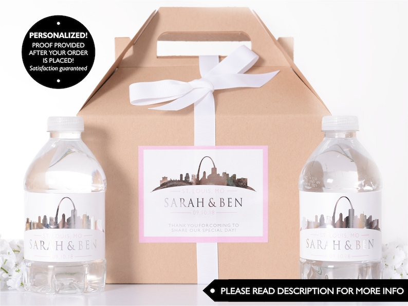 METALLIC FOIL St. Louis Wedding Favor Boxes - Skyline Wedding Gift Box ...