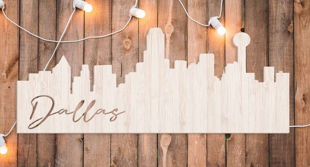 Dallas Skyline Wall Sign, Wall Decor, Dallas TX Wall Art, Dallas ...
