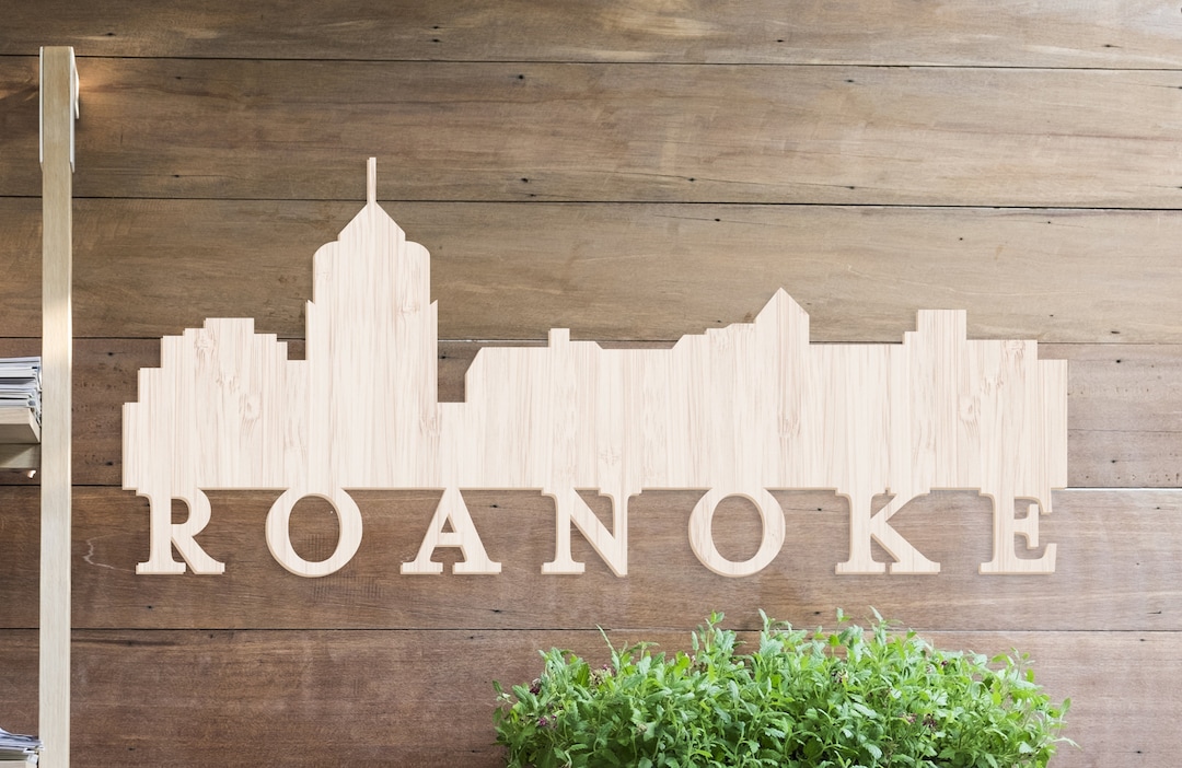 Roanoke Wall Sign, City Skyline Wall Decor, Virginia Wall Art, Roanoke ...