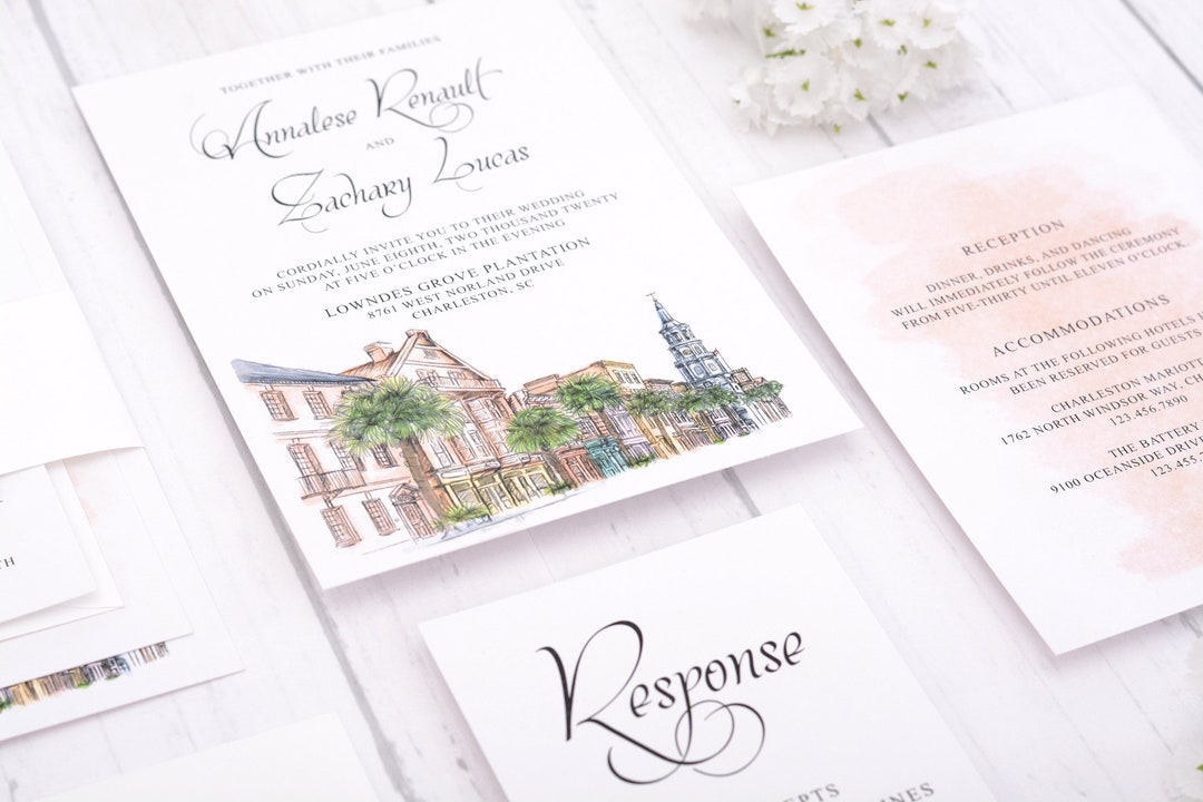 Charleston Wedding Invitation Set, Charleston Destination Wedding ...