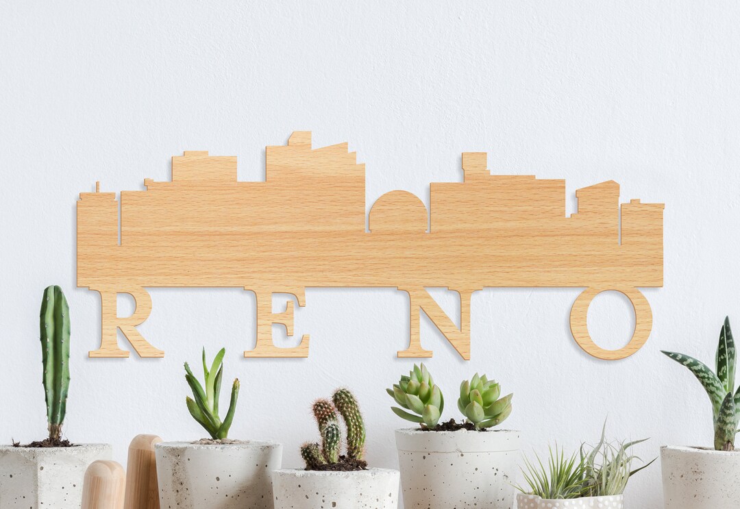 Reno NV Skyline Cutout, Wooden Reno Skyline, Wood Reno Cutout, Reno NV ...