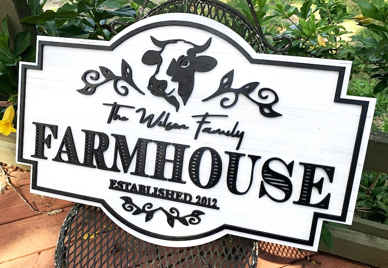 Custom Family Farmhouse Sign, Last Name Welcome Wall Signs, Farm Themed ...