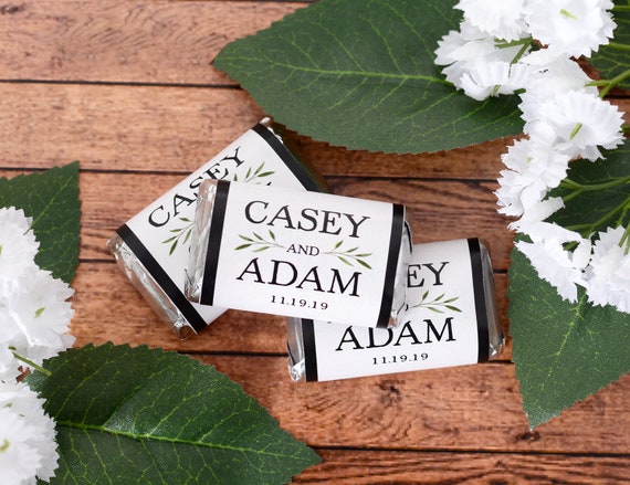 Custom Wedding Candy Labels - Mini Candy Wraps - Wedding Chocolate Bar ...