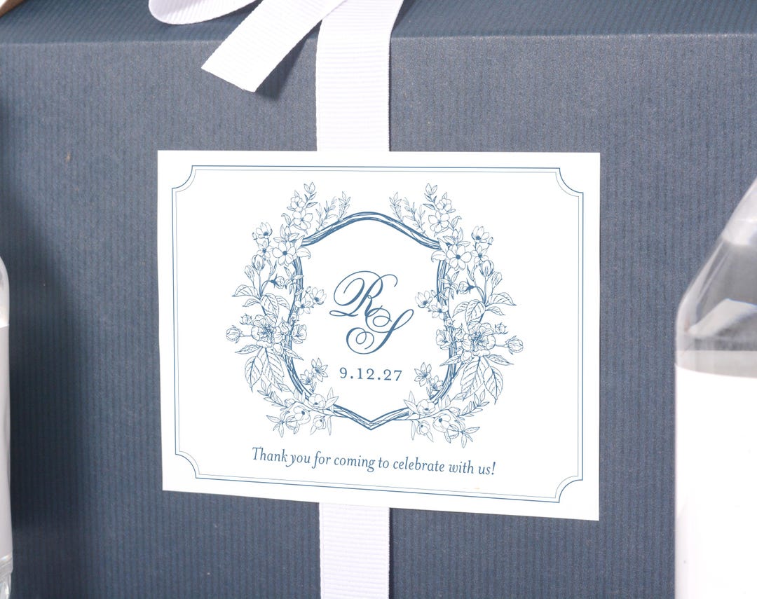 Custom Wedding Crest Welcome Stickers: Personalized Favor Bag Labels - Etsy