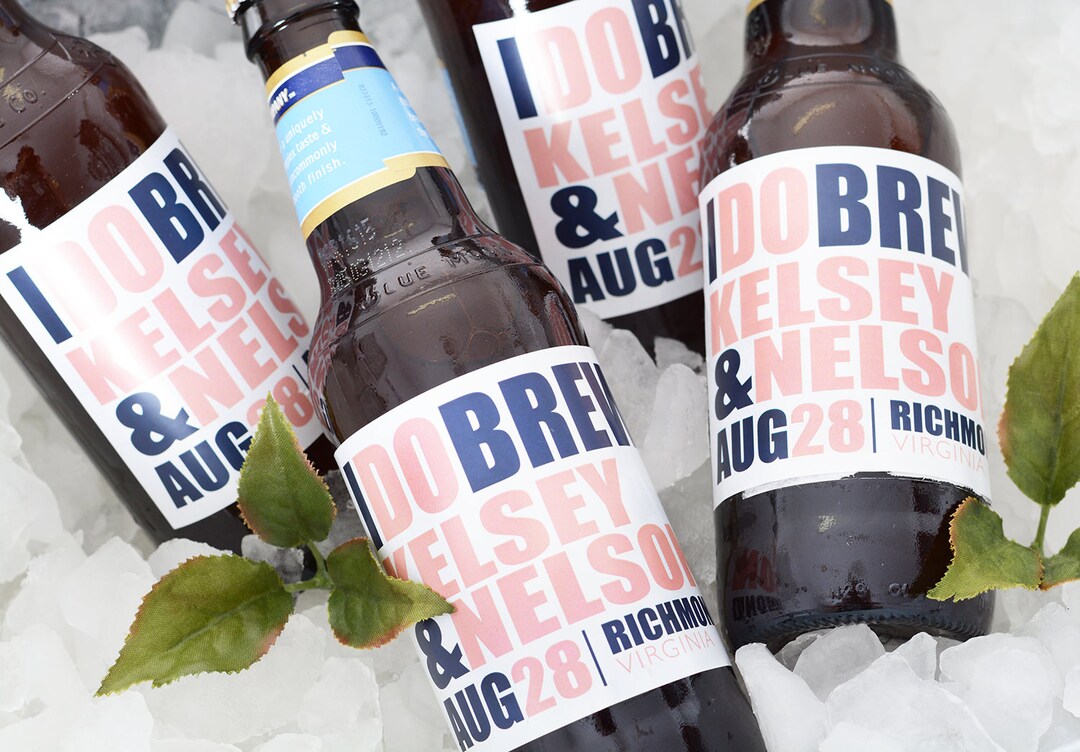 I Do Brew Labels, Custom Wedding Beer Bottle Label, Waterproof Bottle ...