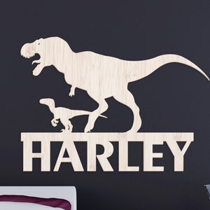Dinosaur Name Sign, Custom Name Plaque, Dinosaur Gift Ideas, T-rex Name ...