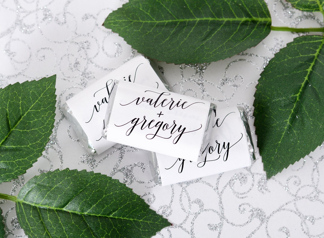 Custom Wedding Candy Labels - Mini Candy Wraps - Wedding Chocolate Bar ...