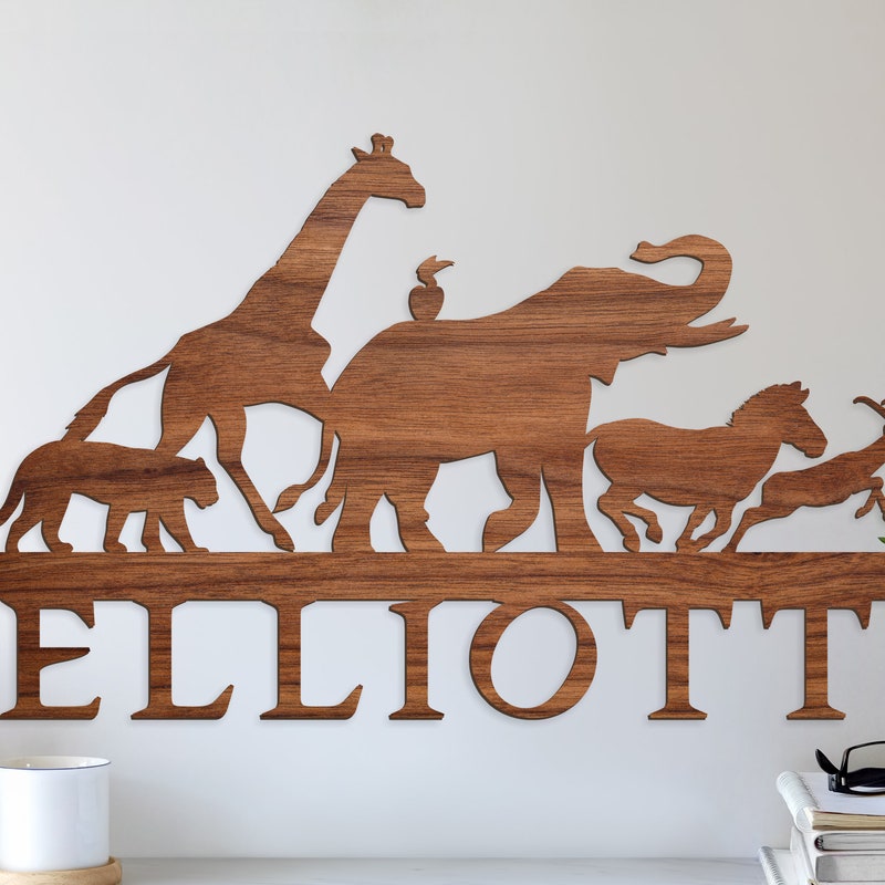 Safari Name Sign - Etsy